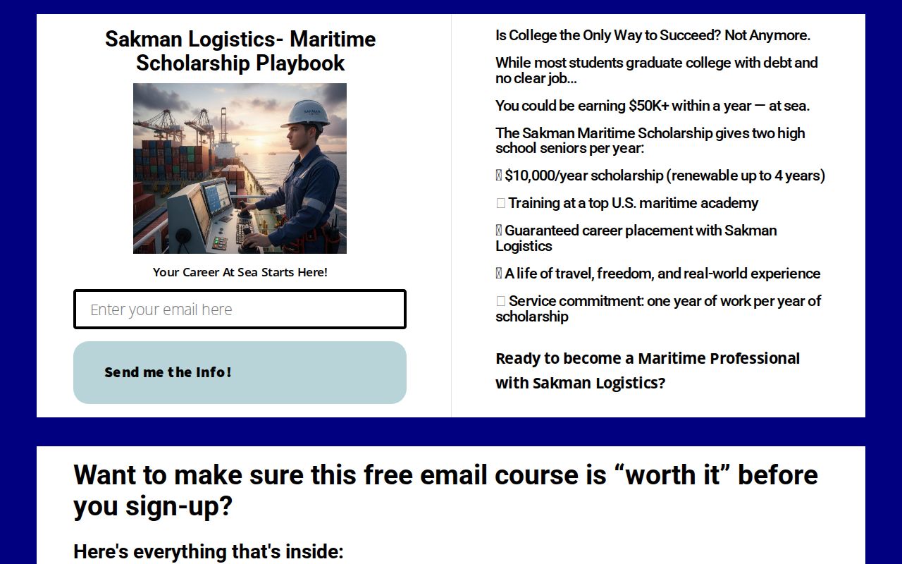 Sakman Logistics- Maritime Scholarship 101